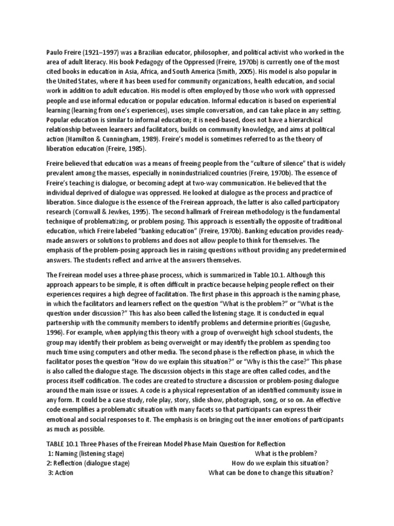 Paulo Freire | PDF | Cognitive Science | Education Theory