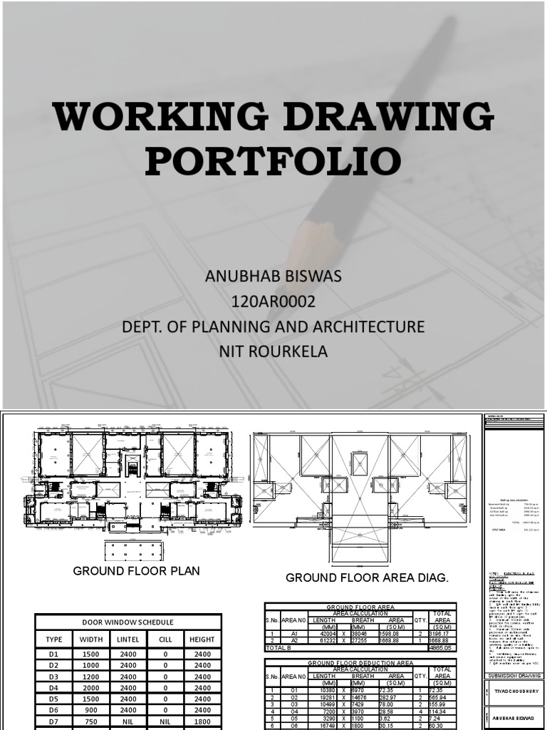 Working Drawings Portfolio by Anubhab Biswas | PDF