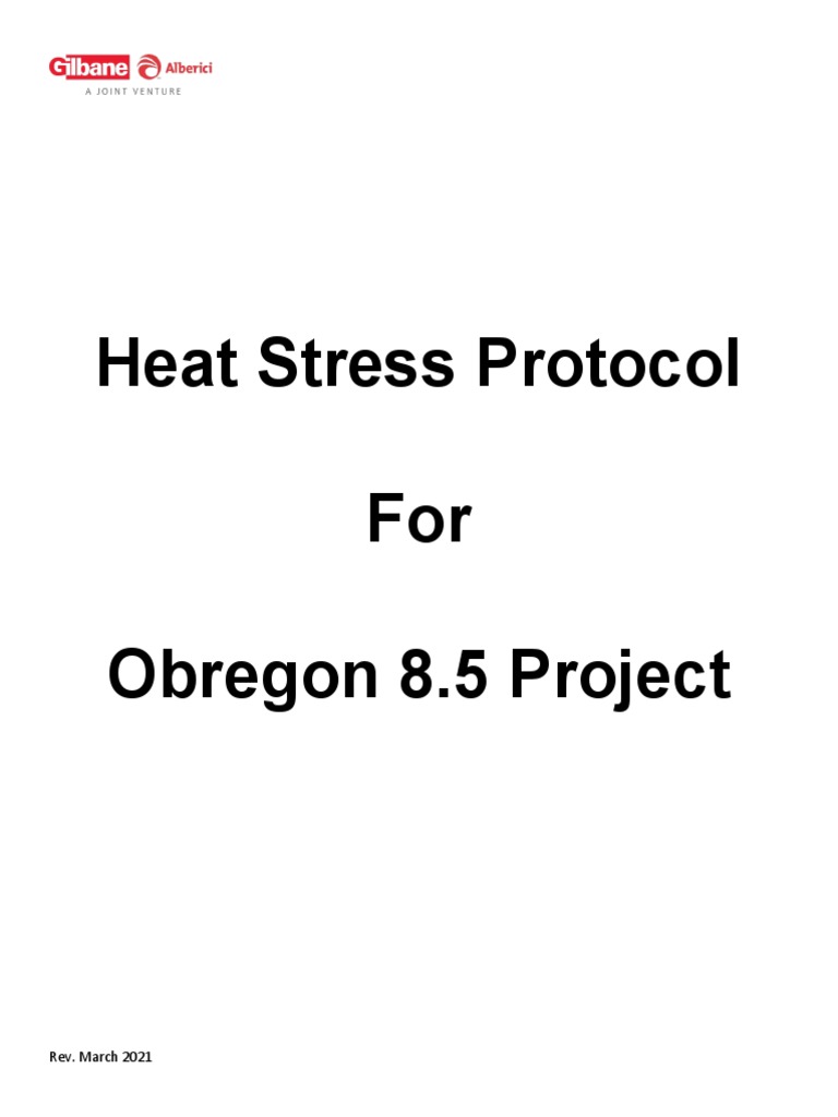 8.5 - GAJV - Heat Stress Protocol - REV - March 2021 | PDF | Agua ...