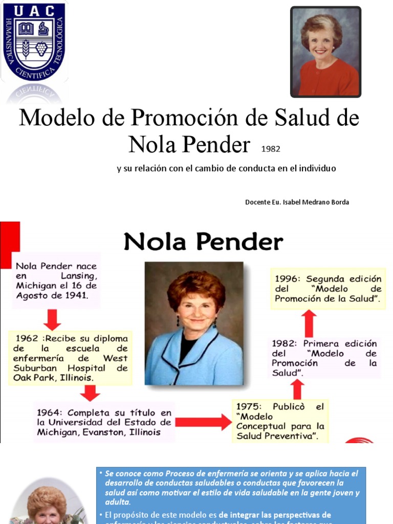 Modelo de Promoción de Salud de Nola Pender | PDF | Comportamiento ...