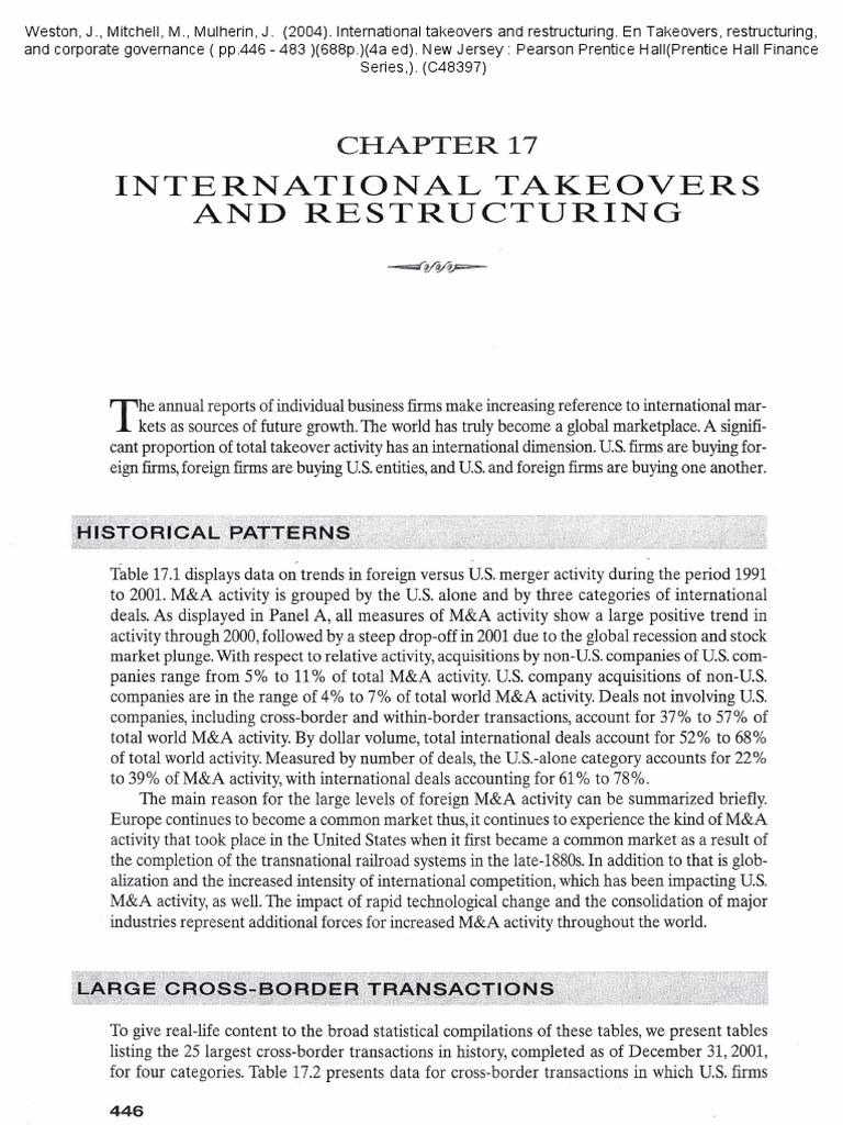 International Takeover | PDF | Mergers And Acquisitions | Companies