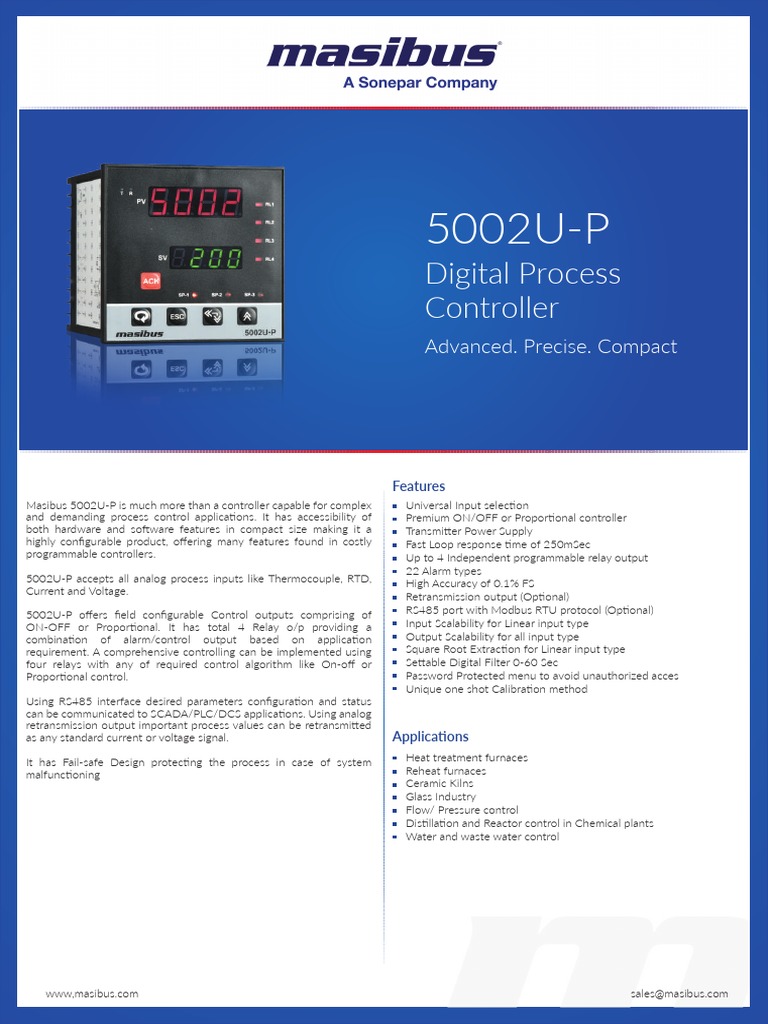 Masibus 5002U-P_R1F_0616_Digital Process Controller | PDF ...