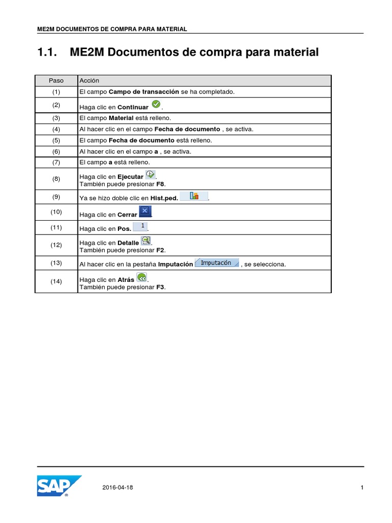 Documentos de Compra ME2M en SAP | PDF