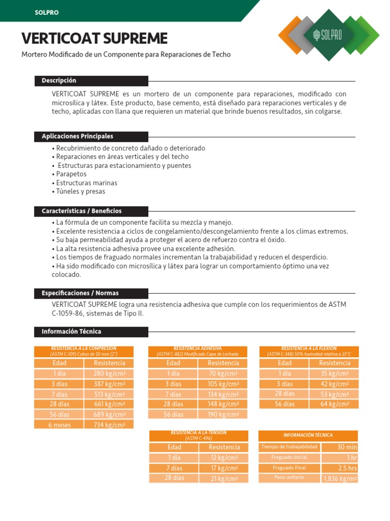 Vericoat Supreme | PDF | Hormigón | Ingeniería de Edificación