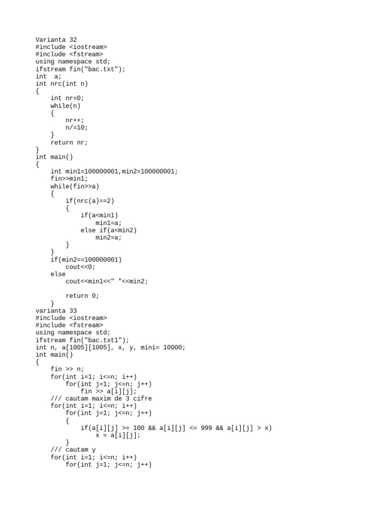 Rezolvare Variante Bac 2009 Problema 4 | PDF | Computing | Computer Programming