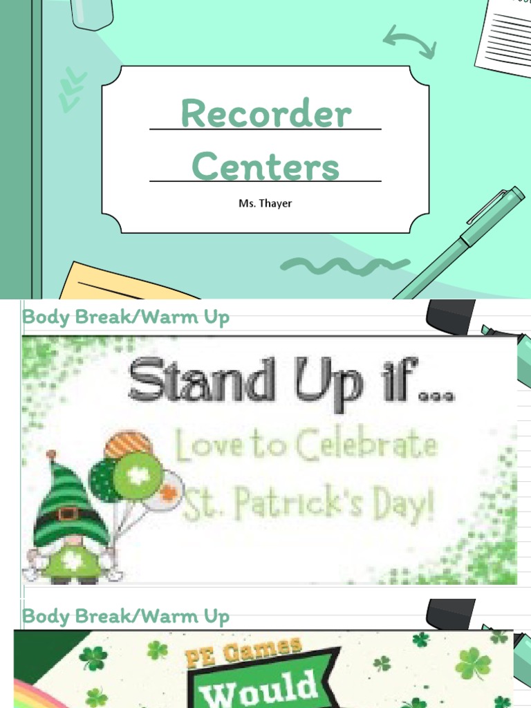 Recorder Centers - Bag | PDF