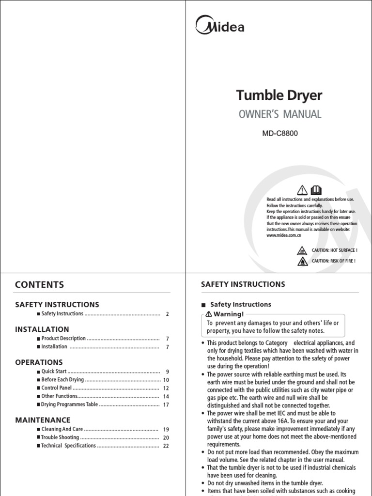 Tumble Dryer | PDF | Clothes Dryer | Washing Machine