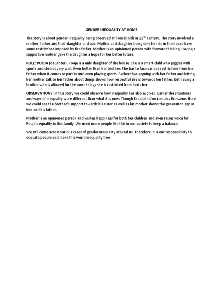 Gender Inequality at Home | PDF