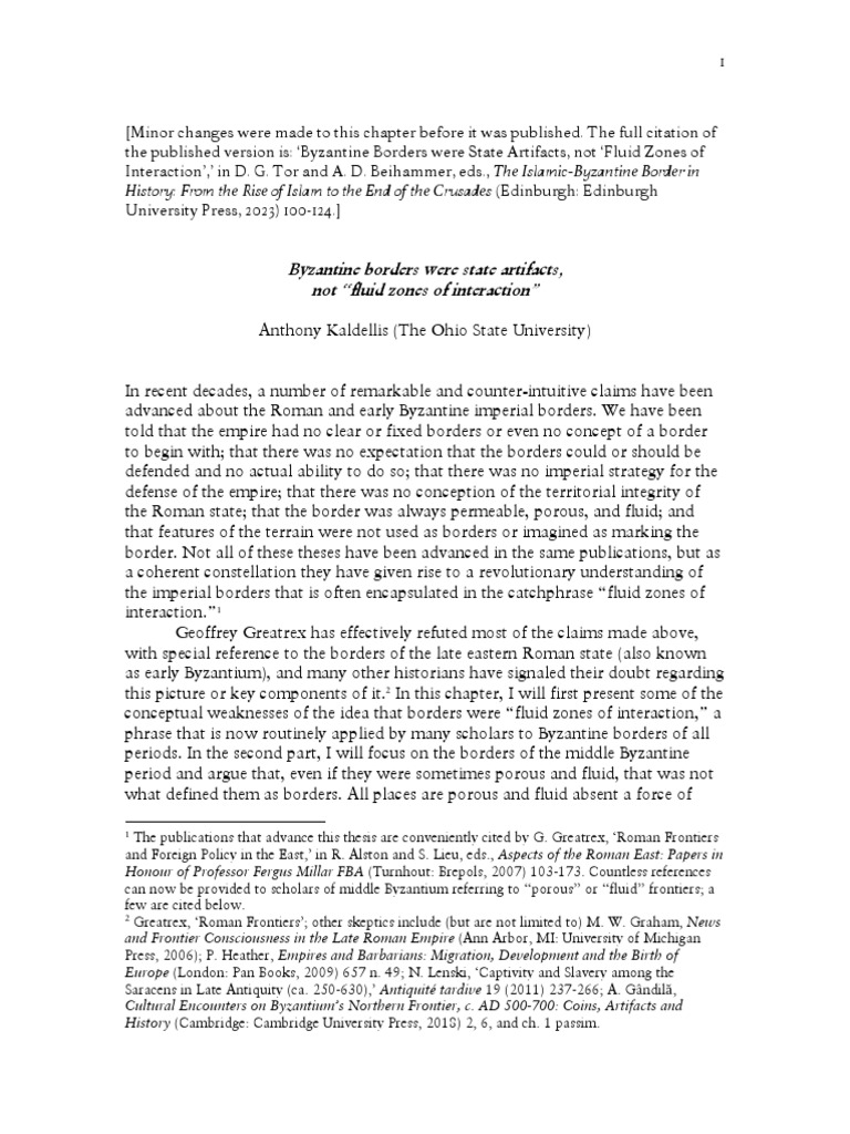 Byzantine Borders Were State Artifacts PDF | PDF | Byzantine Empire ...