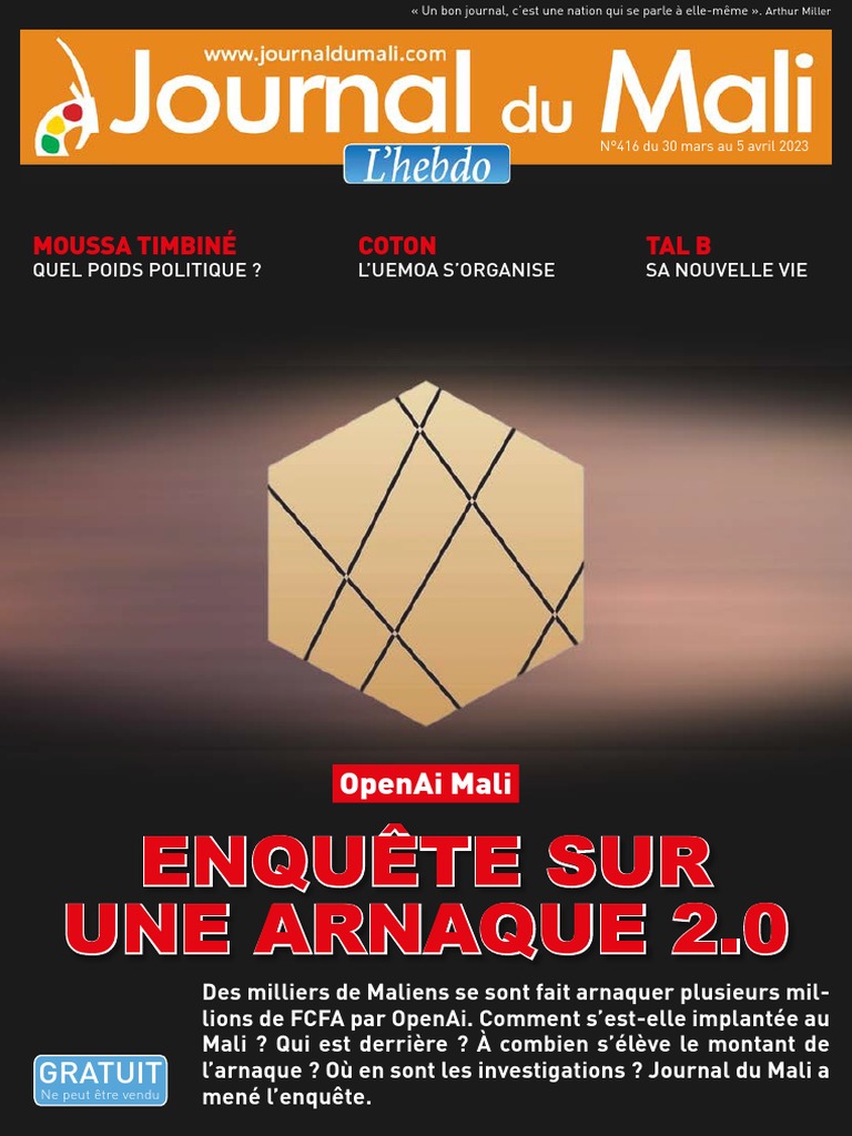 Enquête sur l'arnaque OpenAI au Mali | PDF | Mali | Escroquerie