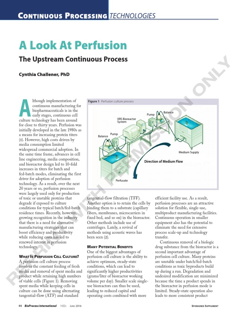 A Look at Perfusion - The Upstream Continuous Process | PDF | Cell Culture | Life Sciences