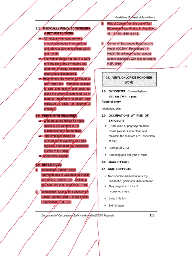medical surveillance DOSH (ACCORDING TO CHEMICALS)-121-125 | PDF ...