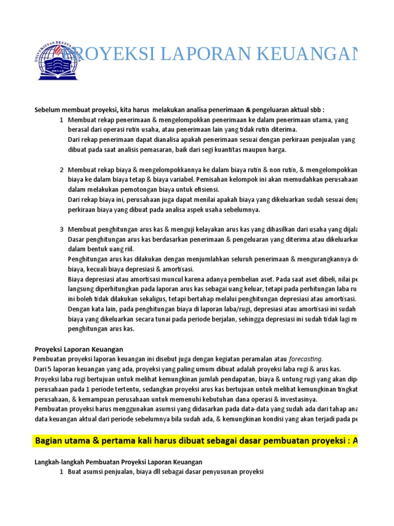 Proyeksi Keuangan untuk Usaha Makanan Kecil | PDF