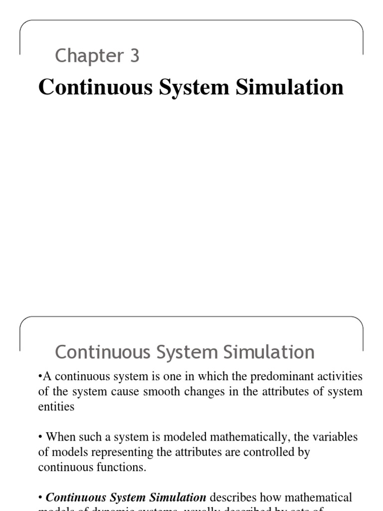 3 Continuous System Simulation | PDF | Equations | Differential Equations