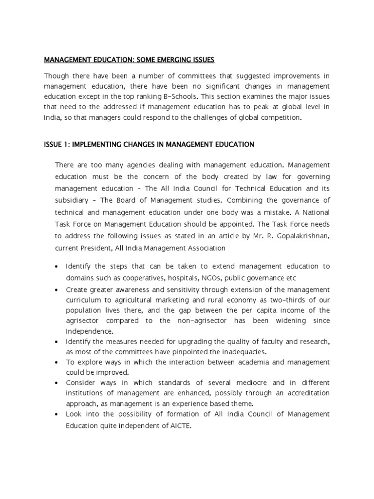 Management Education in India | PDF | Business School | Governance
