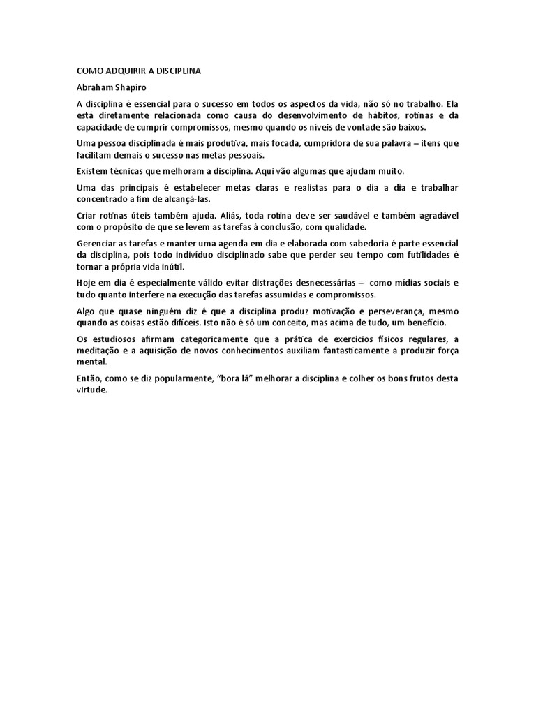 Fl618 - Como Adquirir A Disciplina - 06-03-2023 | PDF Fl618 - Como Adquirir A Disciplina - 06-03-2023 | PDF