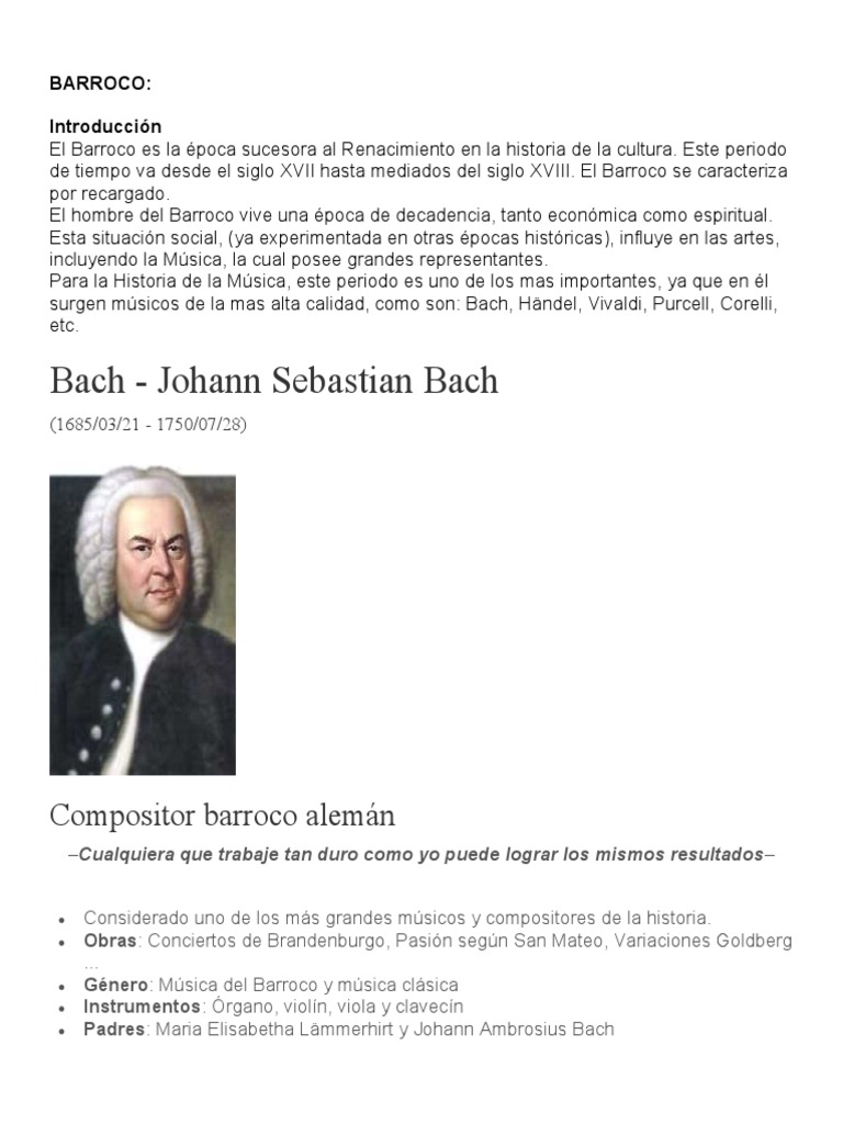 Bach | PDF | Johann Sebastian Bach | Musica barroca