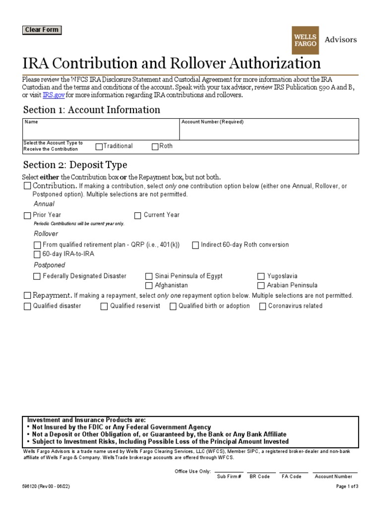 IRA Contribution and Rollover | PDF | Individual Retirement Account ...