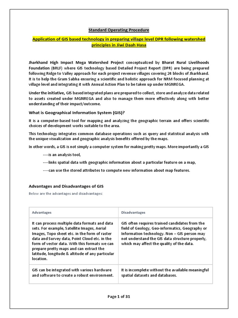 2a Comprehensive Sop Preparation of Gis Maps and Integration With ...
