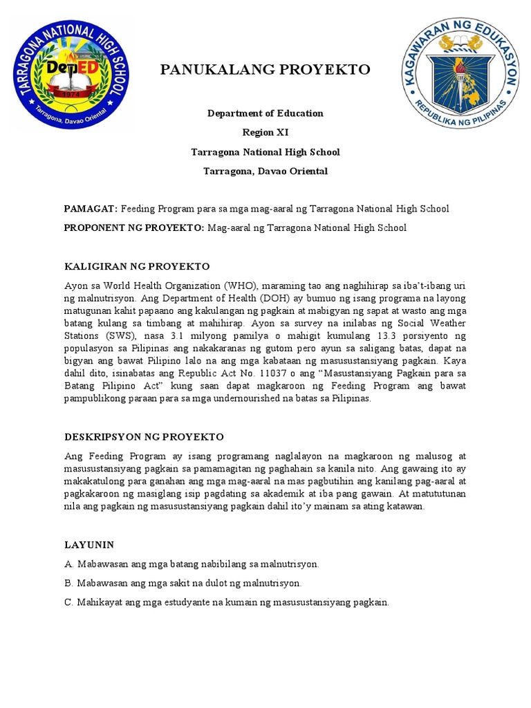 Panukalang Proyekto | PDF