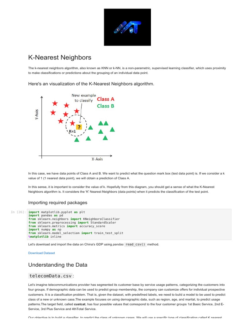 Here's An Visualization of The K-Nearest Neighbors Algorithm | PDF | Statistics | Machine Learning