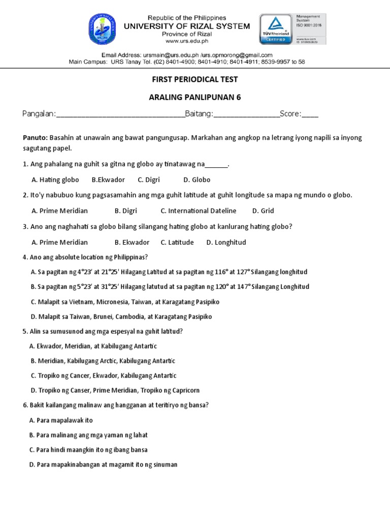 Second Periodical Test | PDF