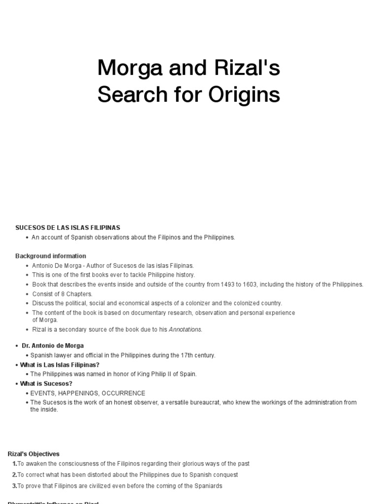 The Morga and Rizal's Search For Origins PDF | PDF | Philippines ...