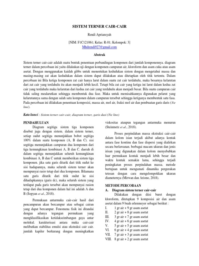 Diagram Terner Sistem Cair-Cair | PDF