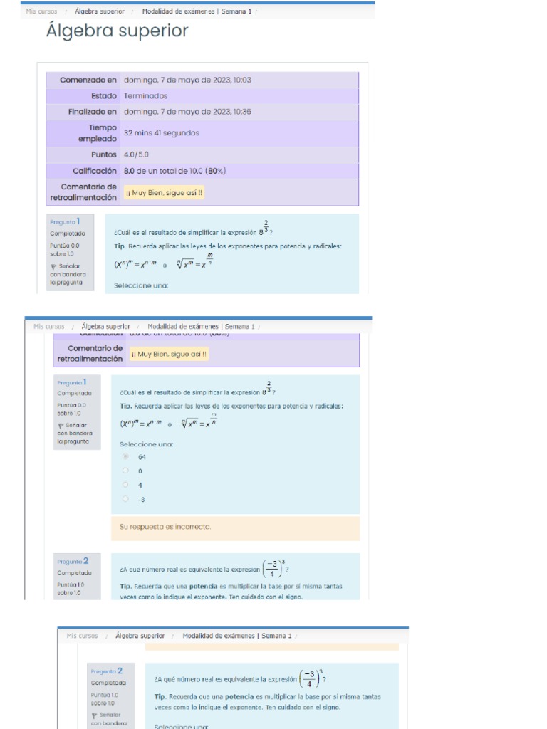 Examen Semana 1 Algebra Superior Utel | PDF