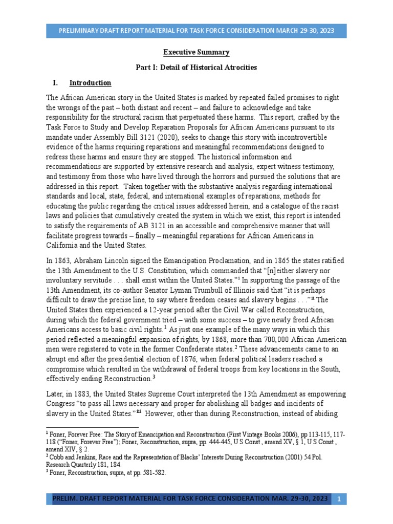 Preliminary Draft Report Material For Task Force | PDF