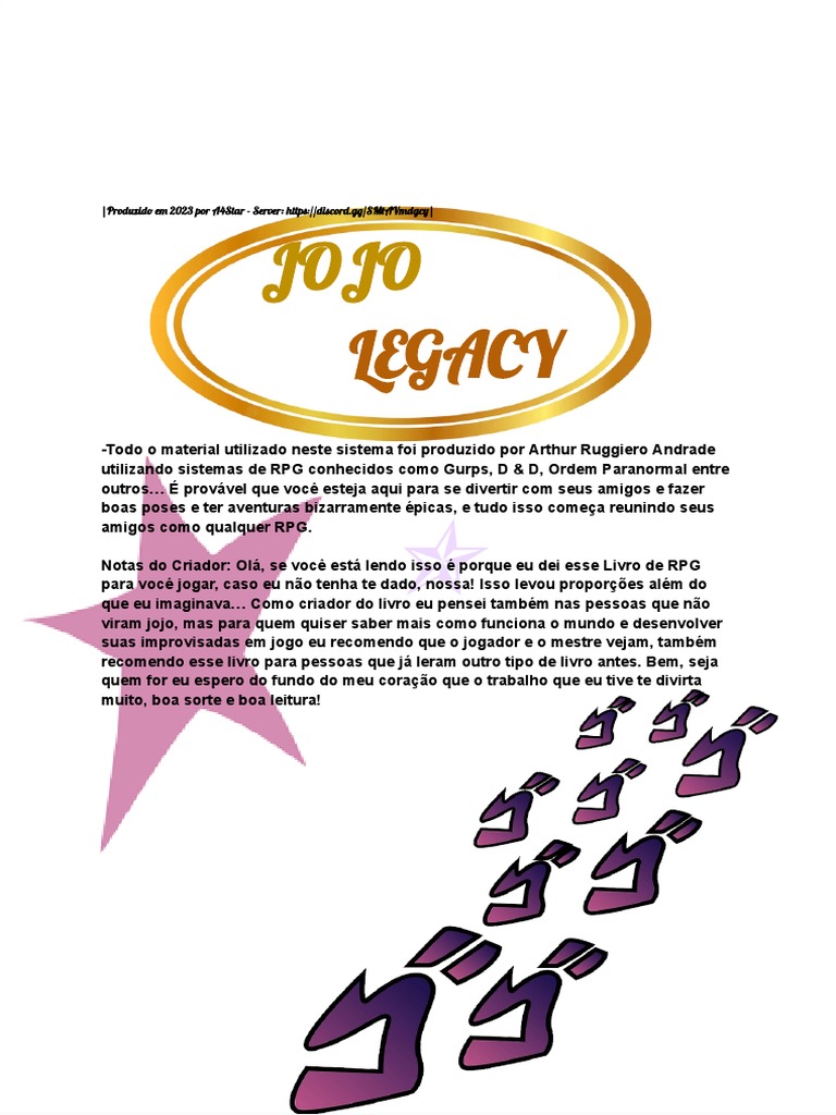 Jojo Legacy V1.6 PDF | PDF
