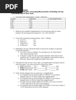 Microscope Calculation Guide Worksheet | PDF | Micrometre | Optics