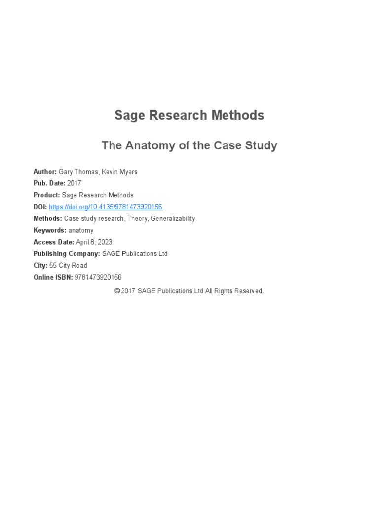 The Anatomy of The Case Study | PDF | Science & Mathematics