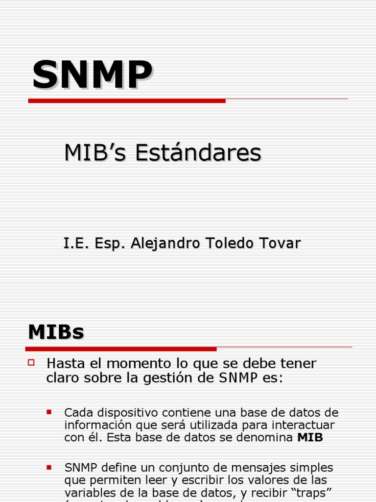 05 SNMP Mibs | PDF | Dirección IP | Enrutador (Computación)