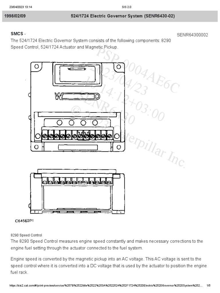 524-1724 Electric Governor System (SENR6430-02) PDF | PDF | Equipment ...