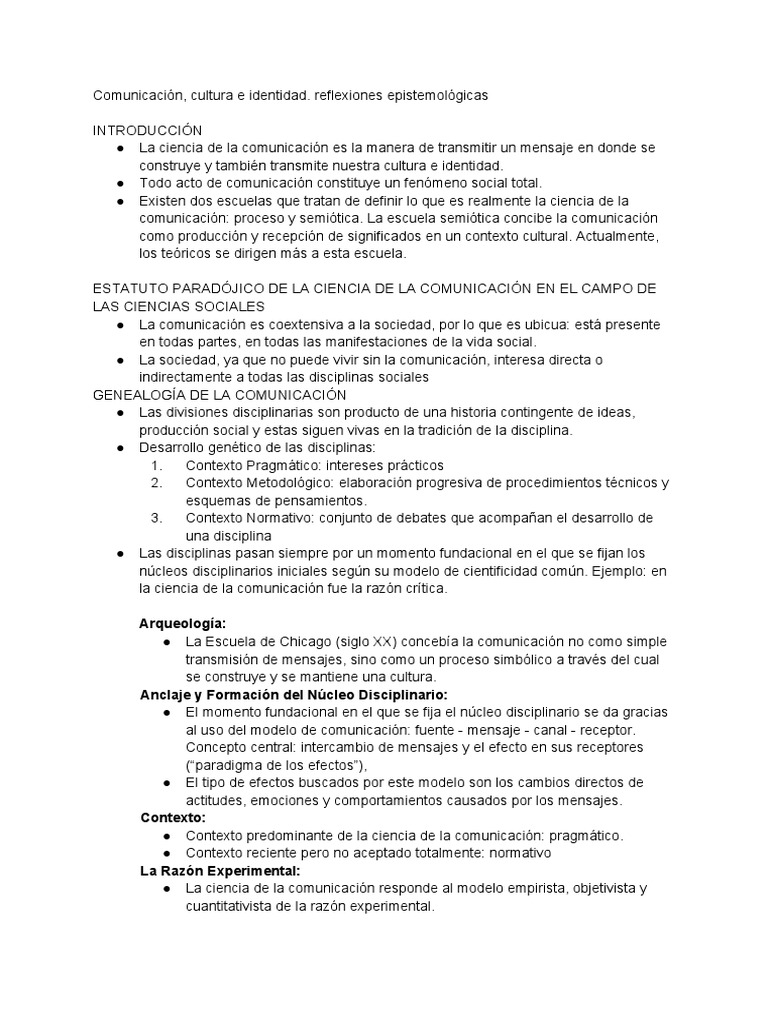 Comu Resumen Examen | PDF | Comunicación | Paradigma
