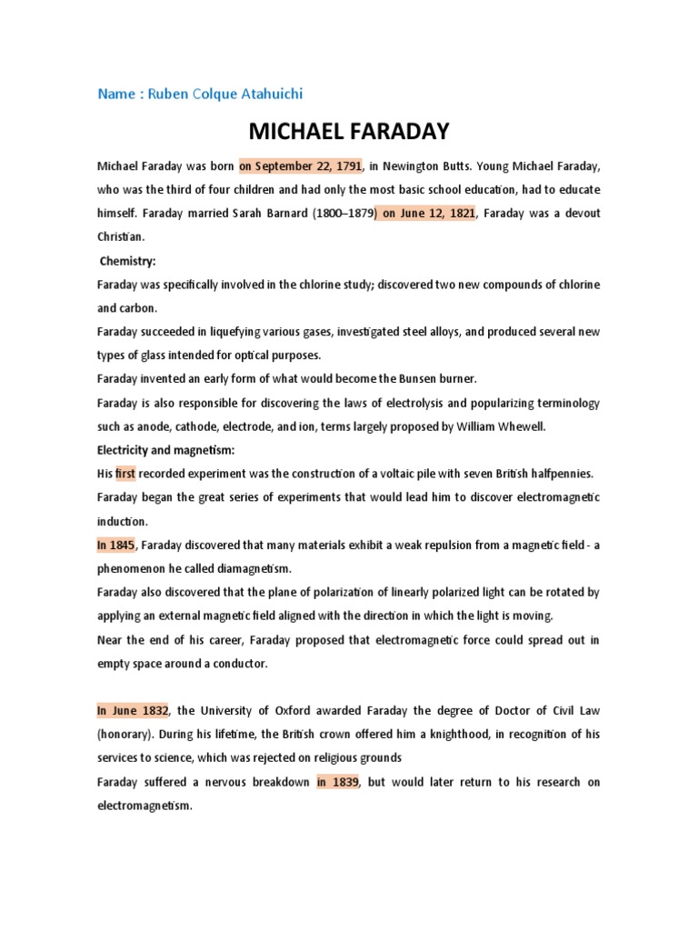 Michael Faraday | PDF