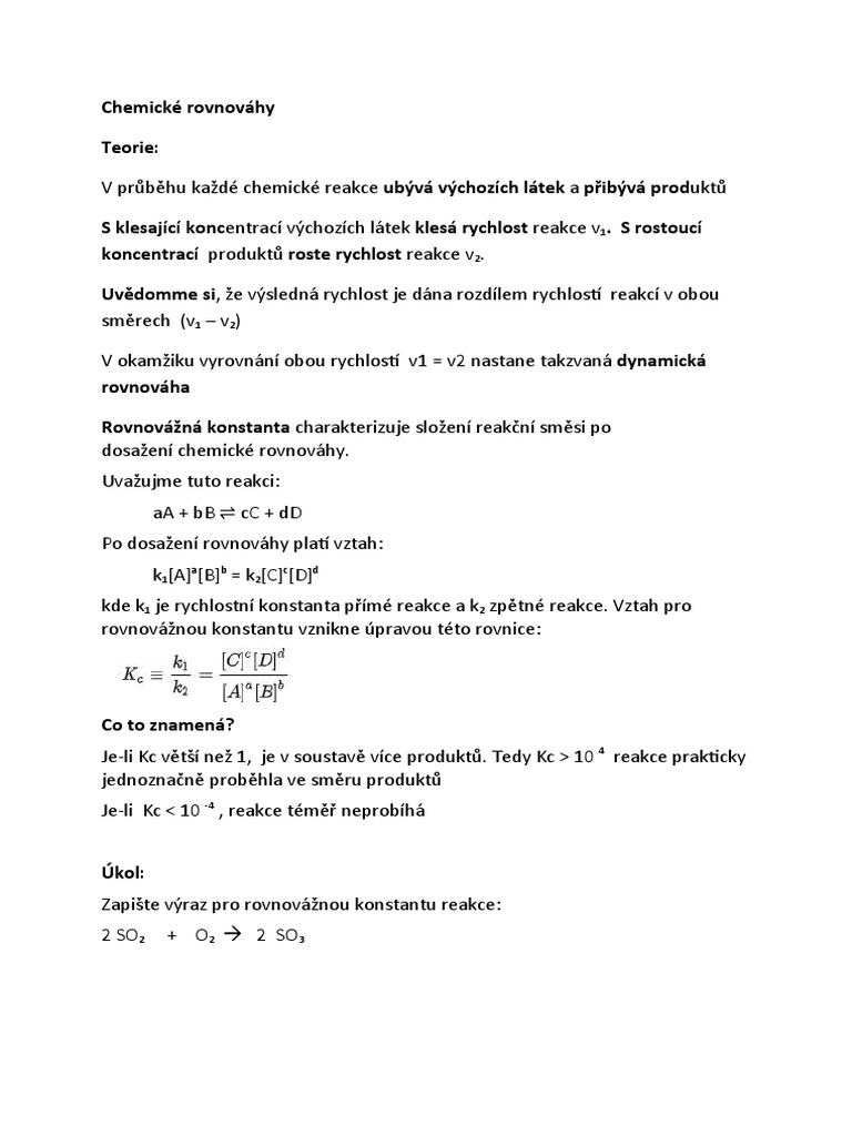 Chemické Rovnováhy | PDF