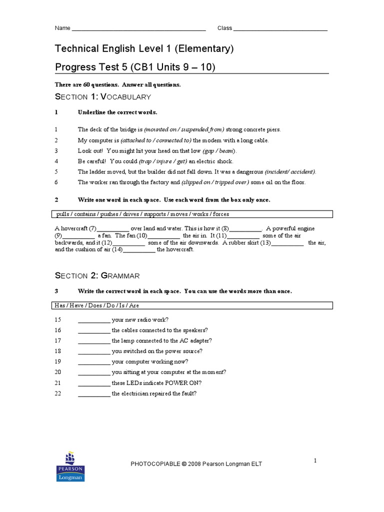 Progress Test 5 | PDF | Flashlight | Manufactured Goods