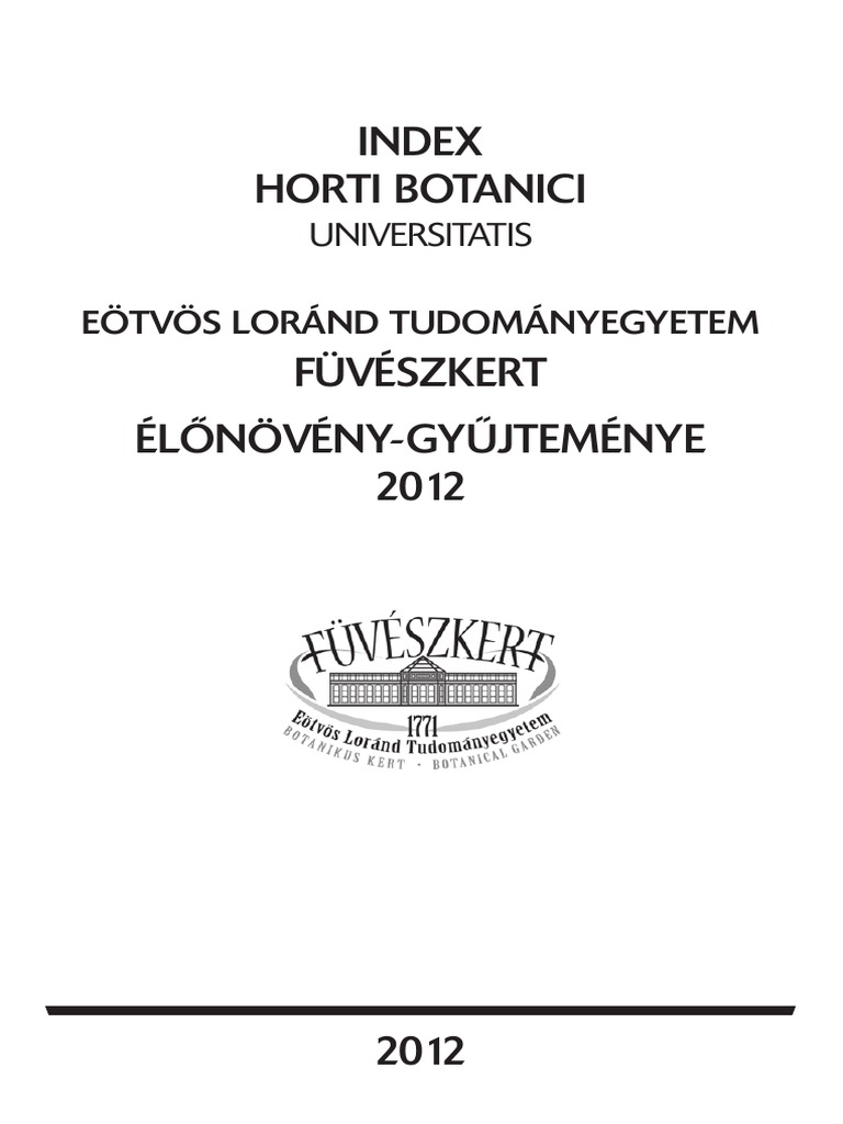 ELTE Fuveszkert Index-Plantarum 2015-Másolata PDF | PDF