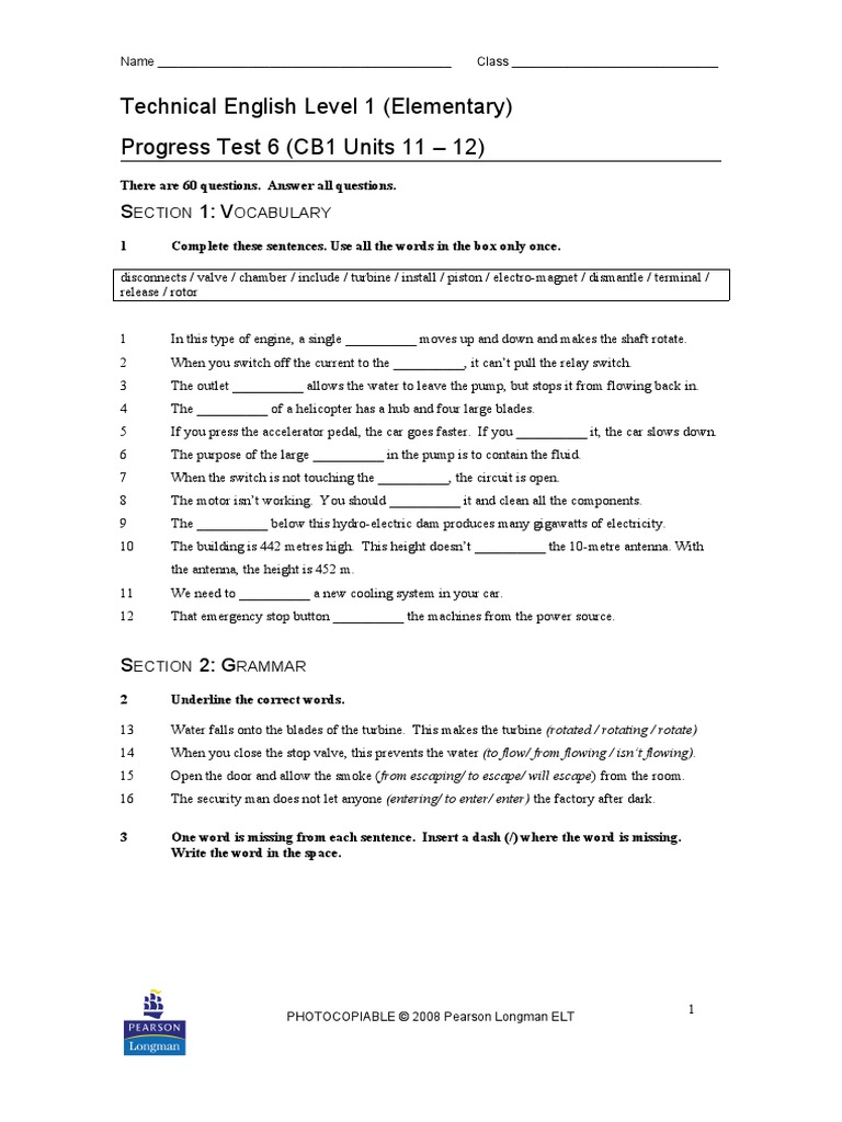 Progress Test 6 | PDF