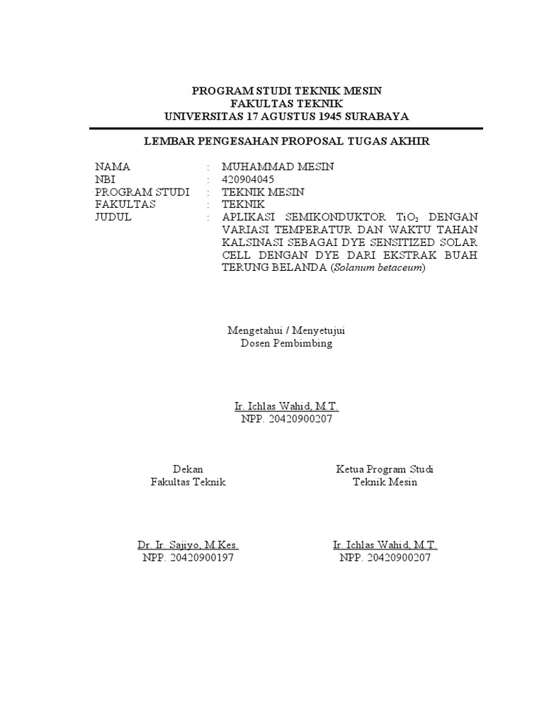 Template Lembar Pengesahan | PDF