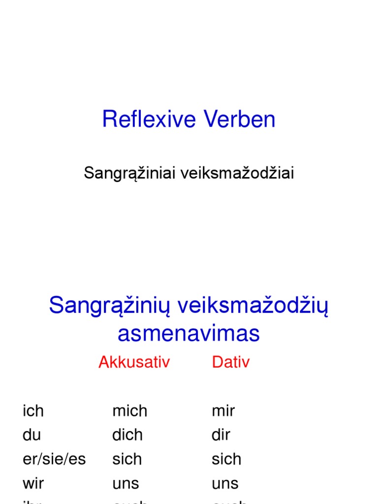 Reflexive Verben 1 PDF | PDF