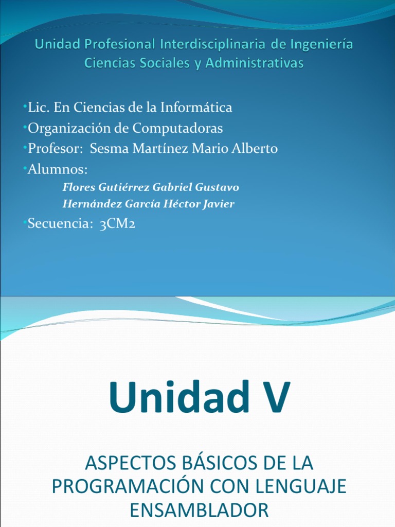 Aspectos Basicos Programación Ensamblador | PDF | Lenguaje ensamblador ...