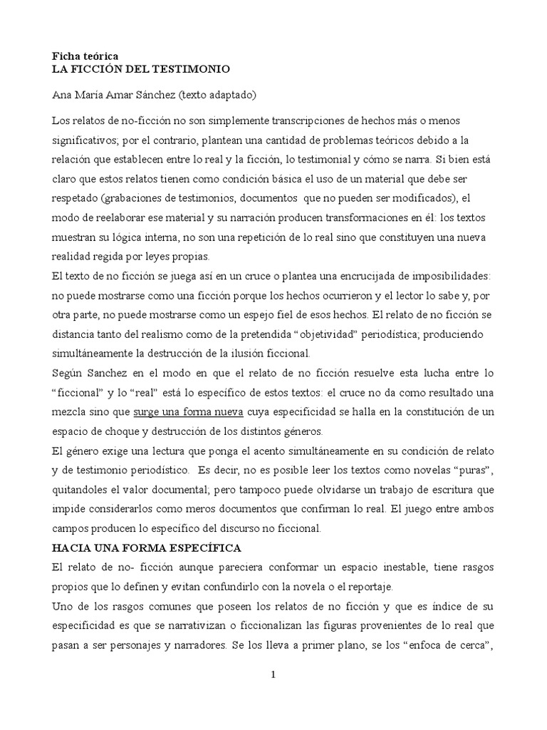 La complejidad de la no-ficción narrativa | PDF | Clásicos | Ficción ...