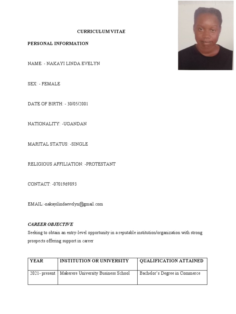 Ugandan Commerce Graduate CV | PDF | Psychology | Cognitive Science