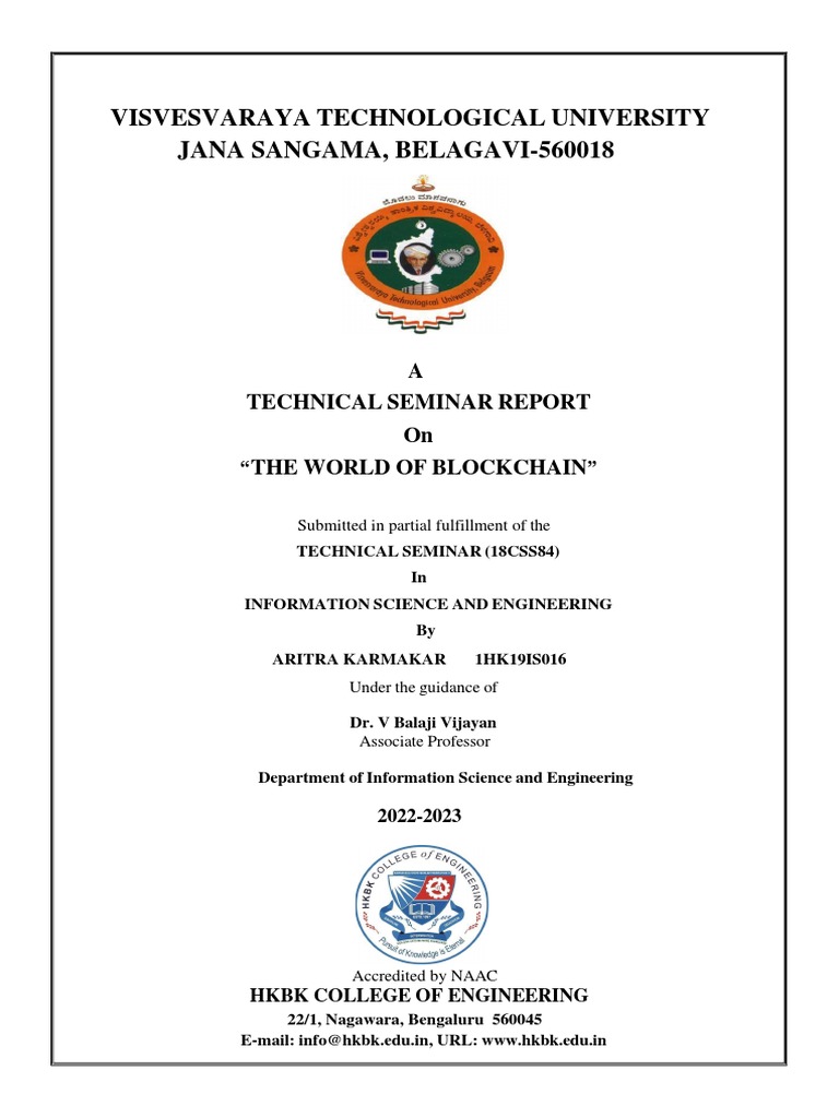 Technical Seminar Report | PDF