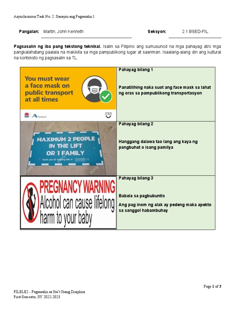 (Worksheet) FIL108 Asynchronous Task No. 2 (Individual) | PDF