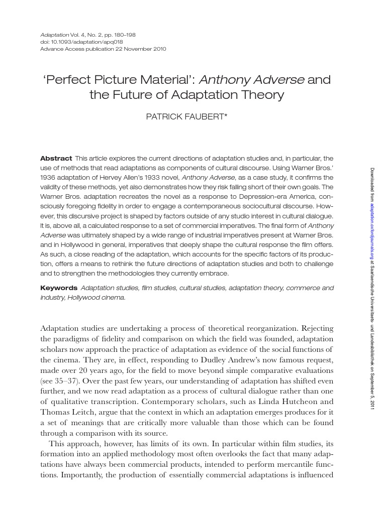 Future of Adaptation Theory | PDF | Discourse | Intertextuality