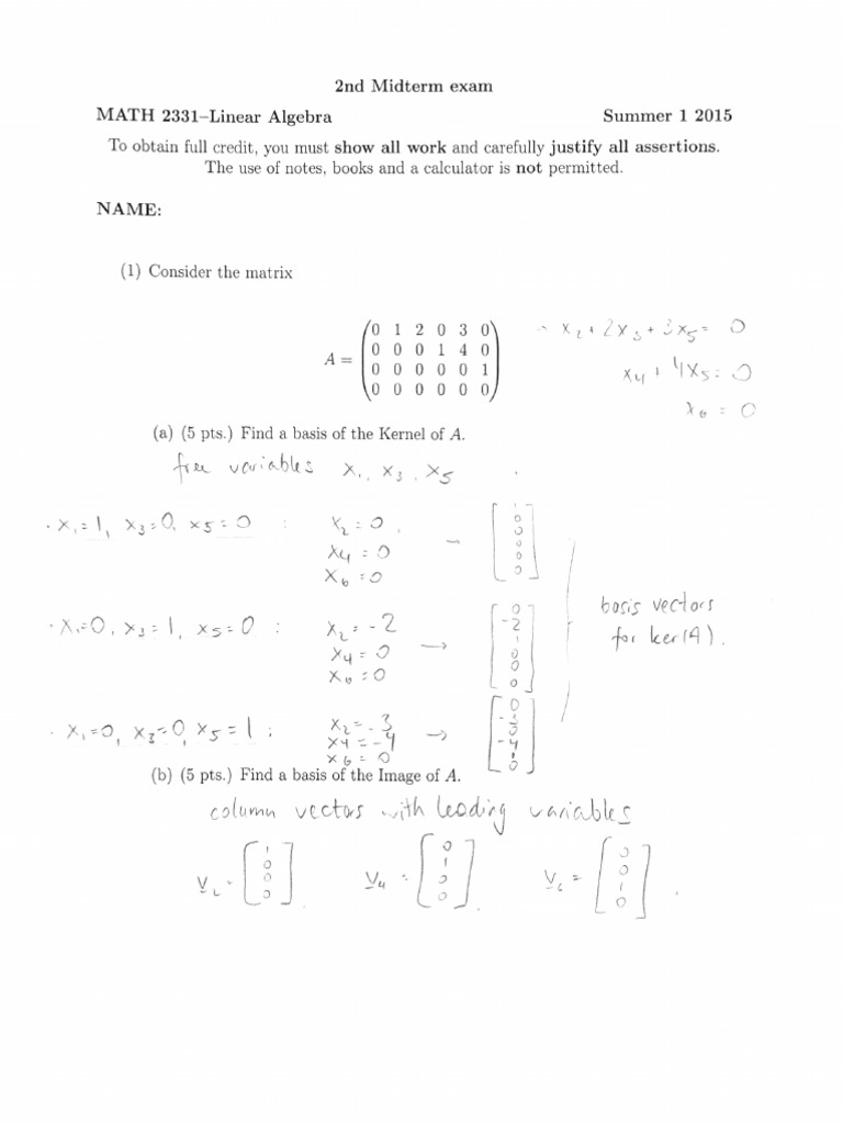 2331 Midterm 2 - Solution PDF | PDF